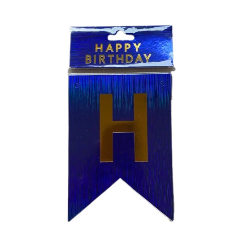 Happy Birthday Banner - Metallic Blue - TNS Go